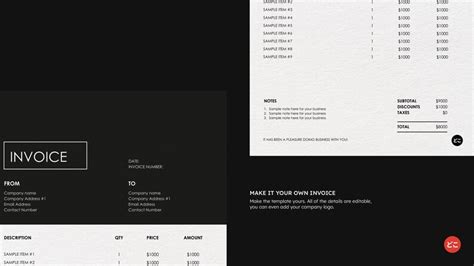 Sleek Customizable Invoice Template For Small Business Compatible