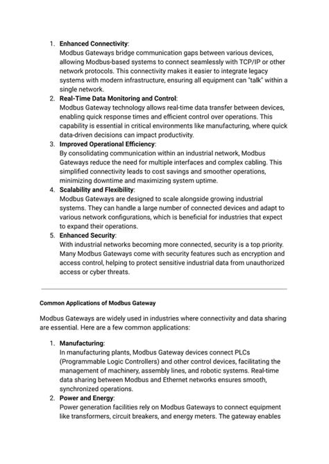 Modbus Gateway Revolutionizing Connectivity In Industrial Automation Pdf