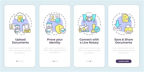 Premium Vector Complete Online Notarization Onboarding Mobile App Screen
