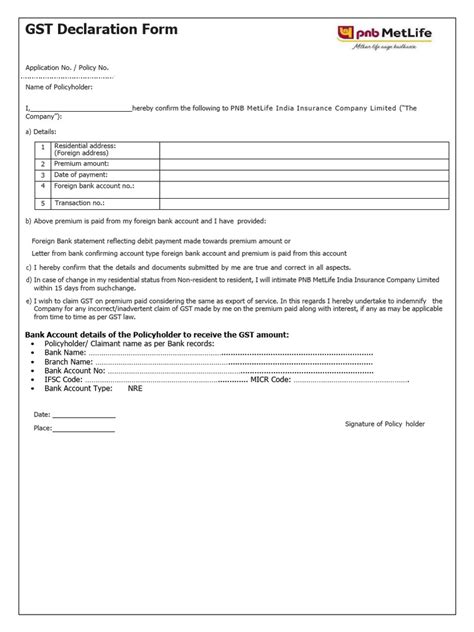 Gst Declaration Form 2 Pdf