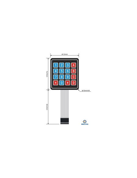 4x4 Matrix Keypad Membrane Switch