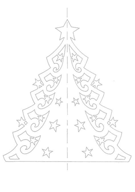 Вытынанки и трафареты на окна на Новый Год шаблоны для вырезания из бумаги Christmas Tree