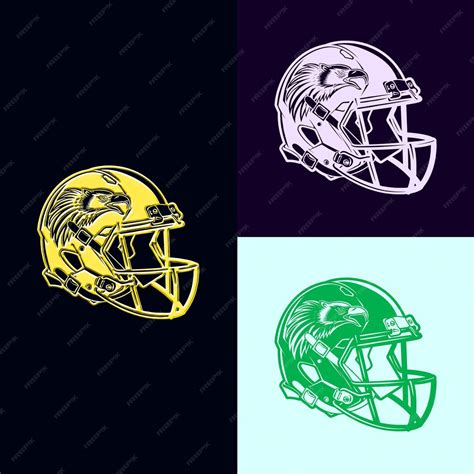Png Football Helmet With Bold Emblem Displaying A Soaring Eagle Outline