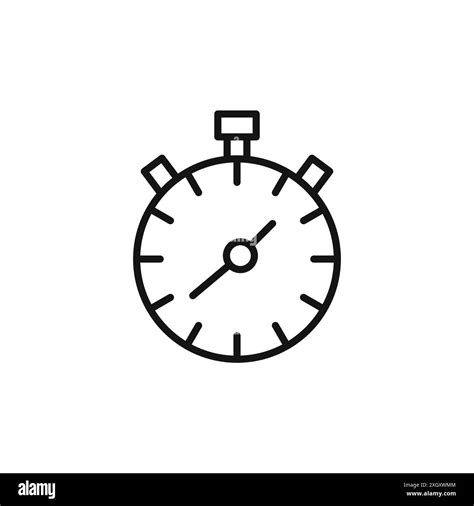 Stopwatch Icon Logo Sign Vector Outline In Black And White Color Stock Vector Image And Art Alamy