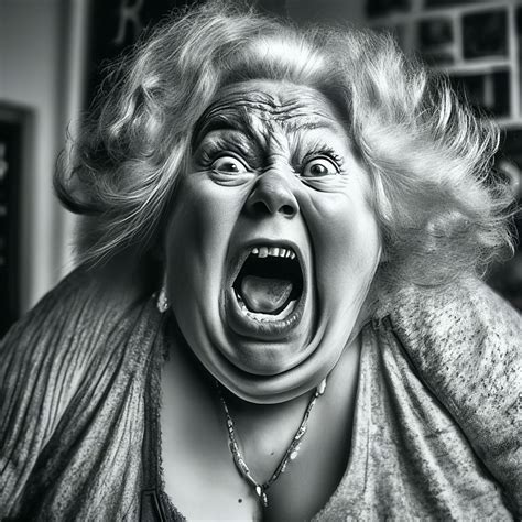 «Злая жирная бабка орет из еë рта… — создано в Шедевруме