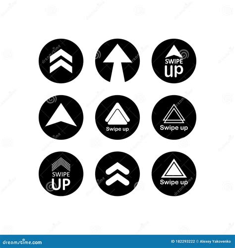 Swipe Up Arrow Up Icon Modern Button For Web Or Appstore Design Black Symbol Isolated On White
