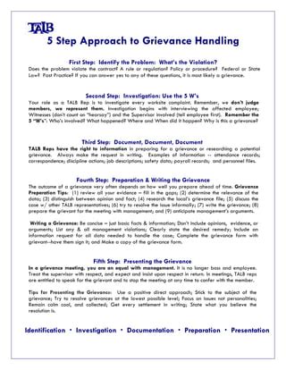 Five Step Approach Grievance Handling PDF