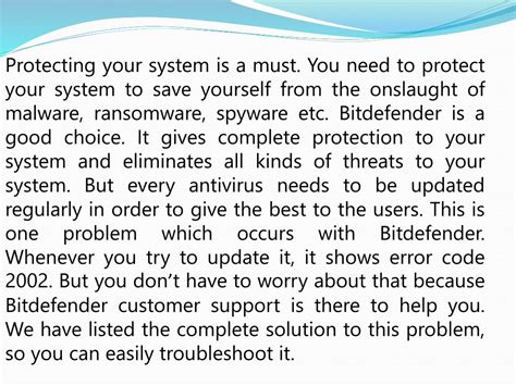 Ppt Steps To Fix Bitdefender Error Code 2002 Powerpoint Presentation