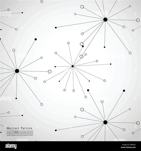 Geometric Abstract Background With Connected Line And Dots Patterns