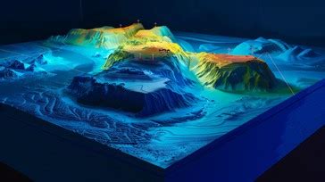 Free Illuminated Topographic Display Image Topographic Model