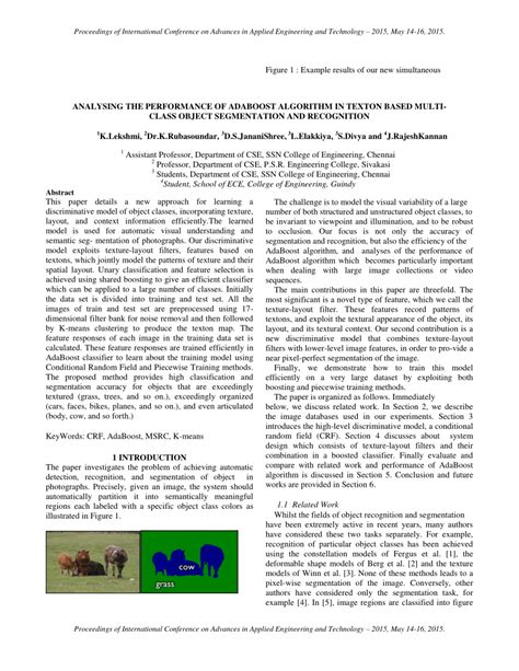 Pdf Analysing The Performance Of Adaboost Algorithm In Texton Based