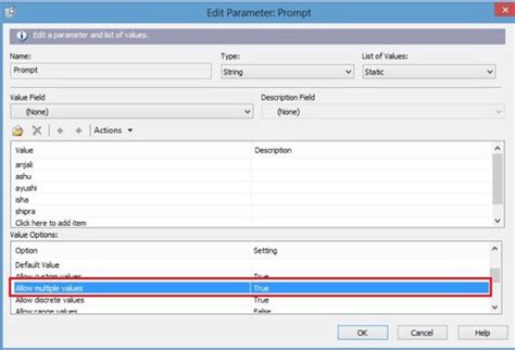 Create Parameter Field