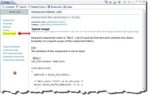 Getting Help On Processor Expert Components Mcu On Eclipse