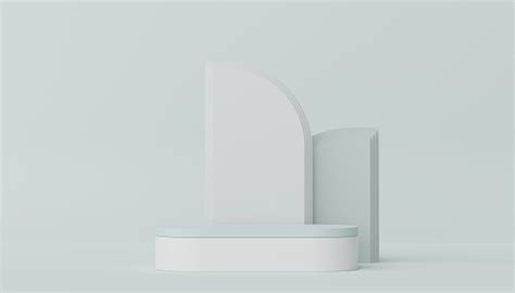 추상 최소 디스플레이 연단의 3d 렌더링은 제품 화장품 프레젠테이션 및 모형을 보여줍니다 파스텔 지구 톤 배경의 쇼케이스 장면 조명 된 단순한 기하학적 모양 0명에 대한