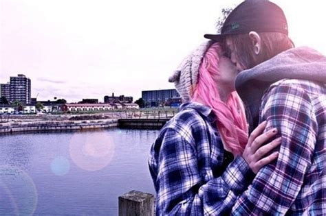 Kissing Emo Couple Hugging Love Nineimages