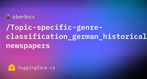 Oberbicstopic Specific Genre Classificationgermanhistorical