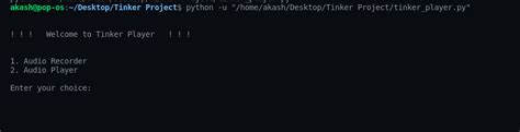GitHub Akash Vijay Tinker Player Audio Recording Audio Playing Python Project