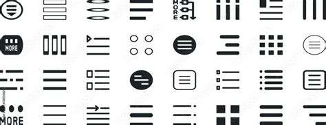 Hamburger Menu Vector Set Three Line Menu Icon Ui Symbol User Interface Vector Symbols