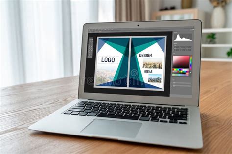 Graphic Designer Software For Modern Design Of Web Page And Commercial Ads Stock Image Image