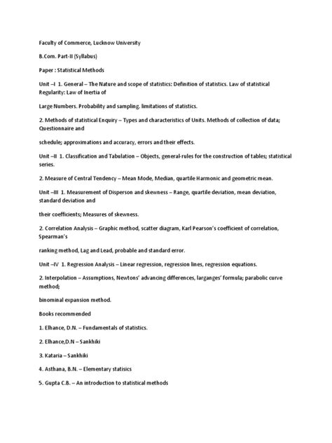Bcom 2nd Year Syllabus Pdf Matrix Mathematics Sales
