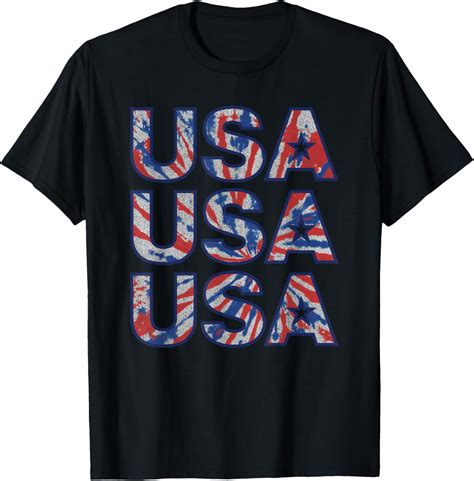 Usa Tie Dye Text Stack Block Letters T Shirt Men And Women Can Wear