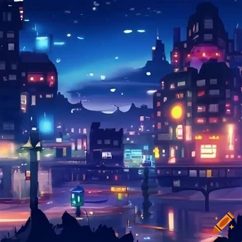 Pokemon City At Night On Craiyon