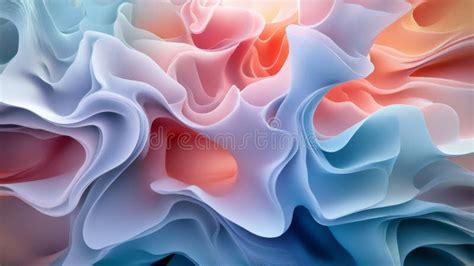 Abstract Pastel Wave Background Soft Smooth Flowing Texture Stock Illustration Illustration Of