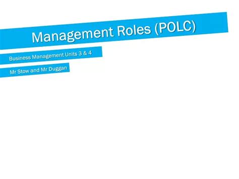 Ppt Management Roles Polc Powerpoint Presentation Free Download Id 6515604
