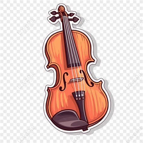 흰색 배경에 바이올린 스티커 일러스트 벡터만화상표 Png 일러스트 무료 다운로드 Lovepik