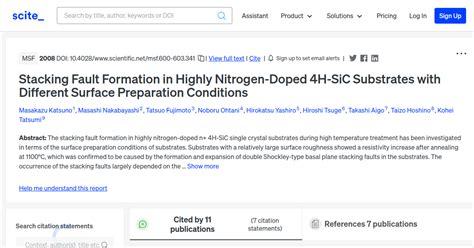 Stacking Fault Formation In Highly Nitrogen Doped 4h Sic Substrates