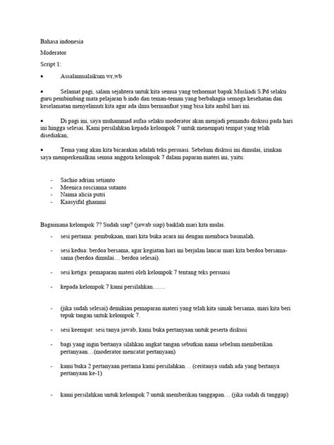 contoh script moderator bahasa indonesia pdf