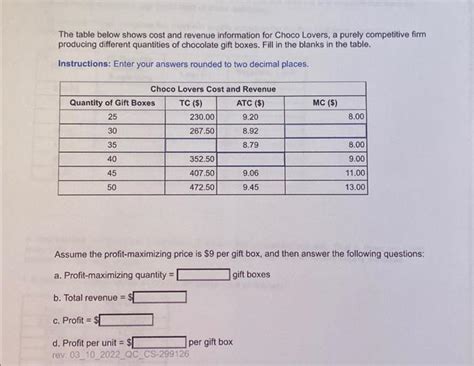 [solved] dont answer with pen paper the table below shows cost and