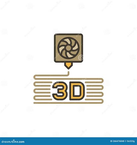 Printer Extruder Vector 3d Printing Concept Colored Icon Stock Illustration Illustration Of