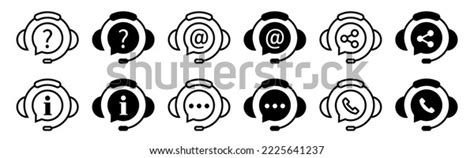 Support Service Icons Call Center Symbols เวกเตอร์สต็อก ปลอดค่าลิขสิทธิ์ 2225641237