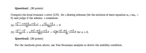 Solved Question1 20 Points Compute The Local Truncation