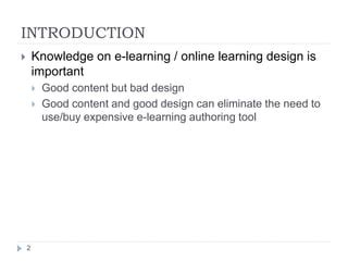 E Learning Design Principles PPTX Web Design And HTML Internet