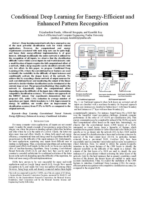 Pdf Conditional Deep Learning For Energy Efficient And Enhanced