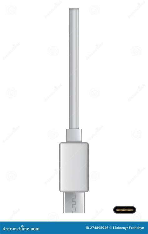 Usb Cable Connector Type A Realistic Vector Of Phone Jack For Cabling