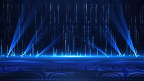 digital mesh of particles emit light and flow of data points big data