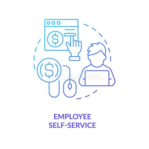 Employee Self Service Blue Gradient Concept Icon Stock Vector Illustration Of Concept Salary