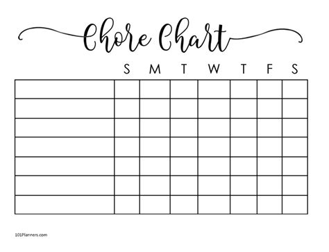 Blank Chore Charts Printable Pdf PrintableChoreCharts Net