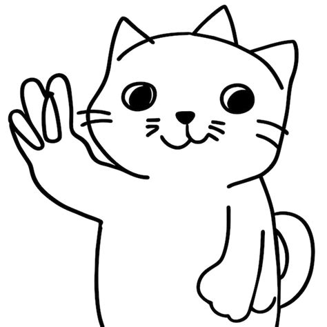 귀여운 뚱뚱한 고양이 손으로 그린 만화 스티커 아이콘 개념 격리된 그림 프리미엄 벡터