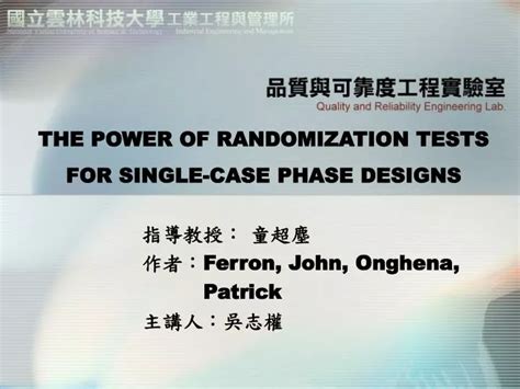 Ppt The Power Of Randomization Tests For Single Case Phase Designs Powerpoint Presentation