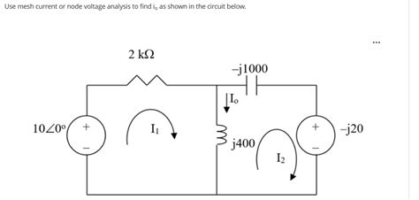 solved use mesh current or ﻿node voltage analysis to ﻿find
