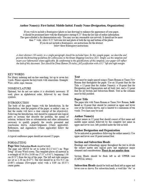Technical Paper Template Pdf Note Typography Times New Roman
