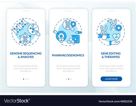 Genomic Medicine Blue Onboarding Mobile App Screen