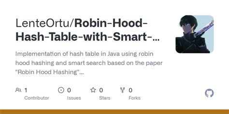 Github Lenteortu Robin Hood Hash Table With Smart Search Implementation Of Hash Table In Java
