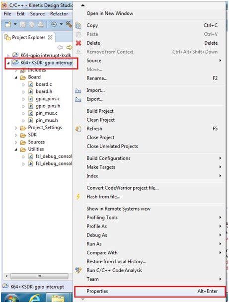 FRDM K F KDS Software Dev Kit SDK Tutorial GPIO Toggling Using Interrupt