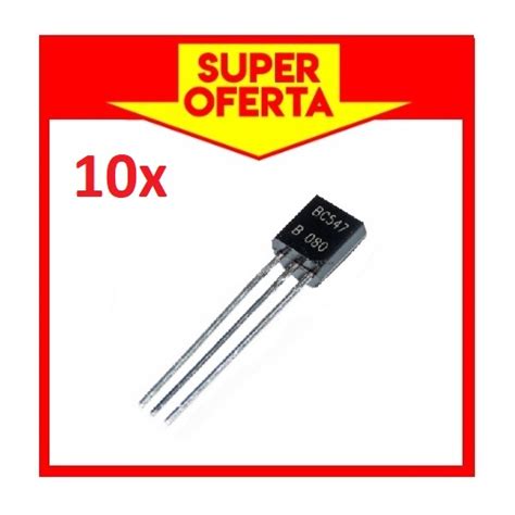 bc547 transistor npn 10 unidades para pcb projetos circuito eletronico
