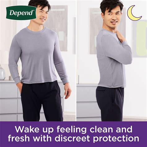 Size L Depend Night Defense Adult Incontinence Underwear For Men
